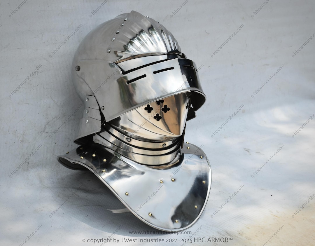 Visored Sallet Helmet With Bevor Late 15th Century Medieval Sallet ...