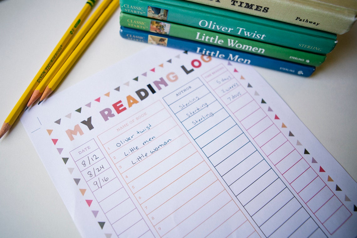 Reading Log PDF - Etsy