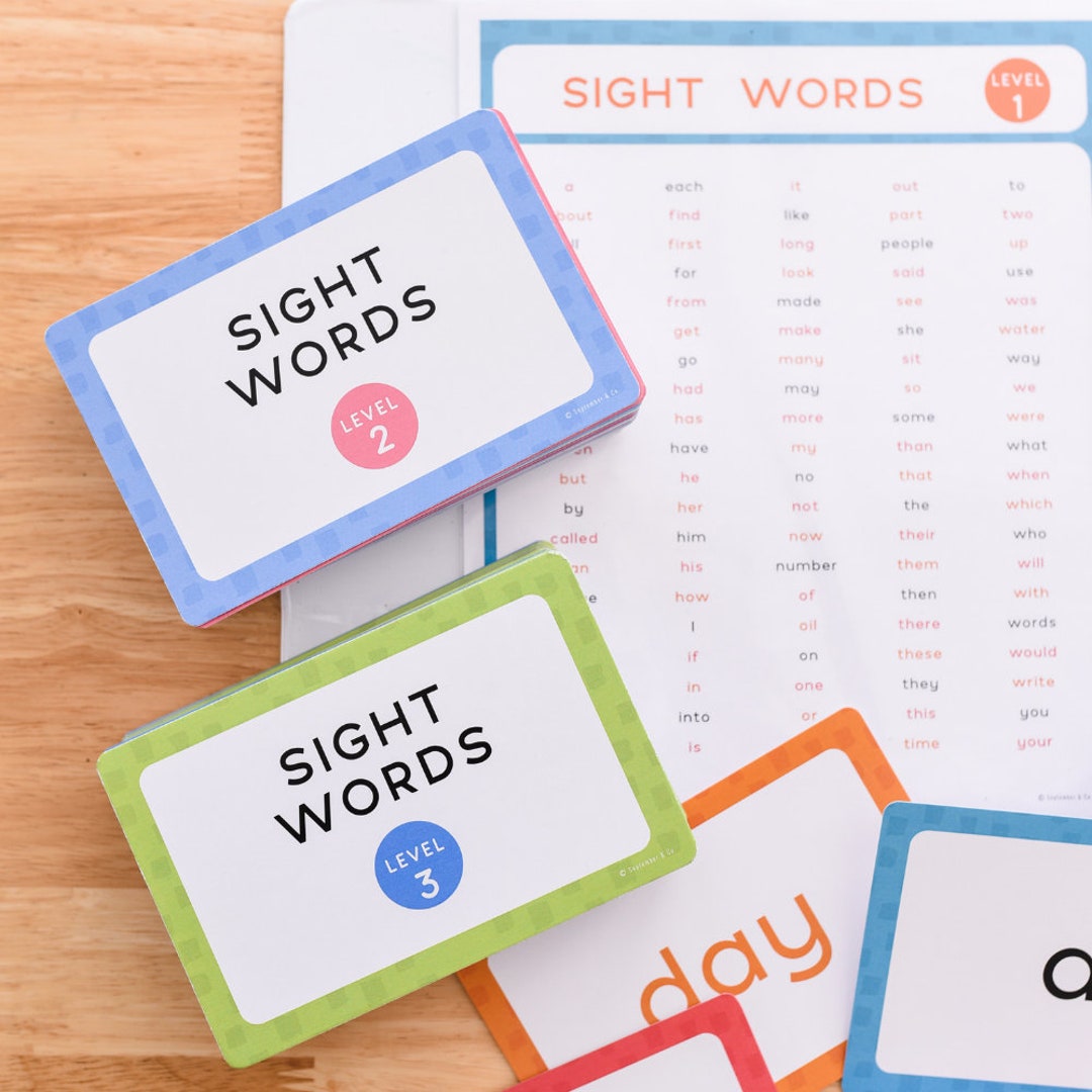 Sight Word Cards Level 1 2 3 - Etsy