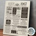 Back in 1967 Fun Facts Poster, Birthday Party Decorations, Birth ...