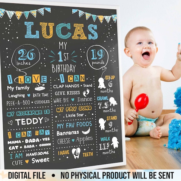 First Birthday Chalk - Etsy