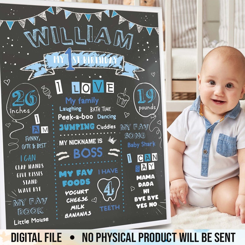 One Year Old Infographic - Etsy