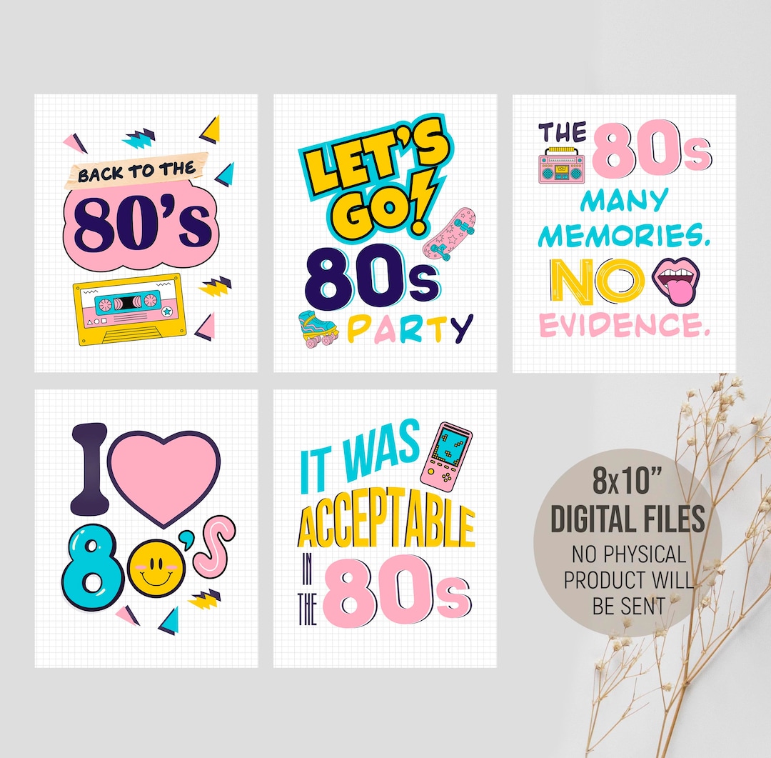 80s Theme Party Decorations, Back to the 1980s Fun Sign, 40th Birthday ...