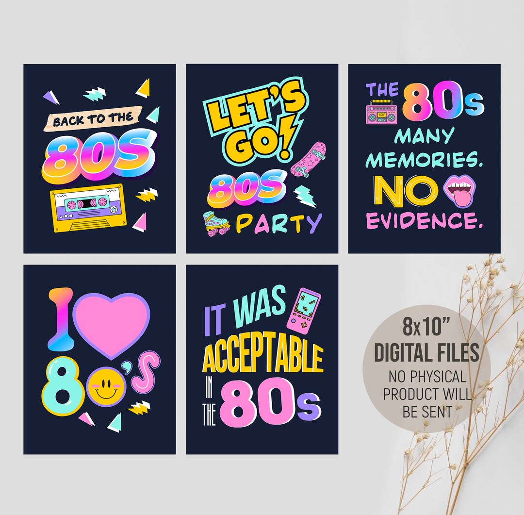 80s Theme Birthday Party Decorations, Back to the 1980s Fun Sign, 80s ...