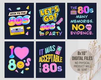 80s Theme Party Decorations, Back to the 1980s Fun Sign, 40th Birthday ...