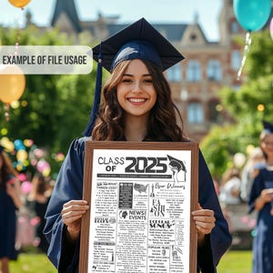 Class of 2025 Fun Facts Newspaper, Graduation 2025 Party Decoration ...
