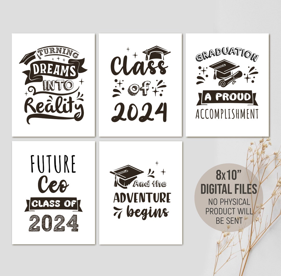 Class of 2024 Table Decor, Graduation Signs Set, Party Decorations for ...