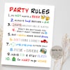 Printable Funny Party Rules Poster, Birthday Decorations, Beer Party ...