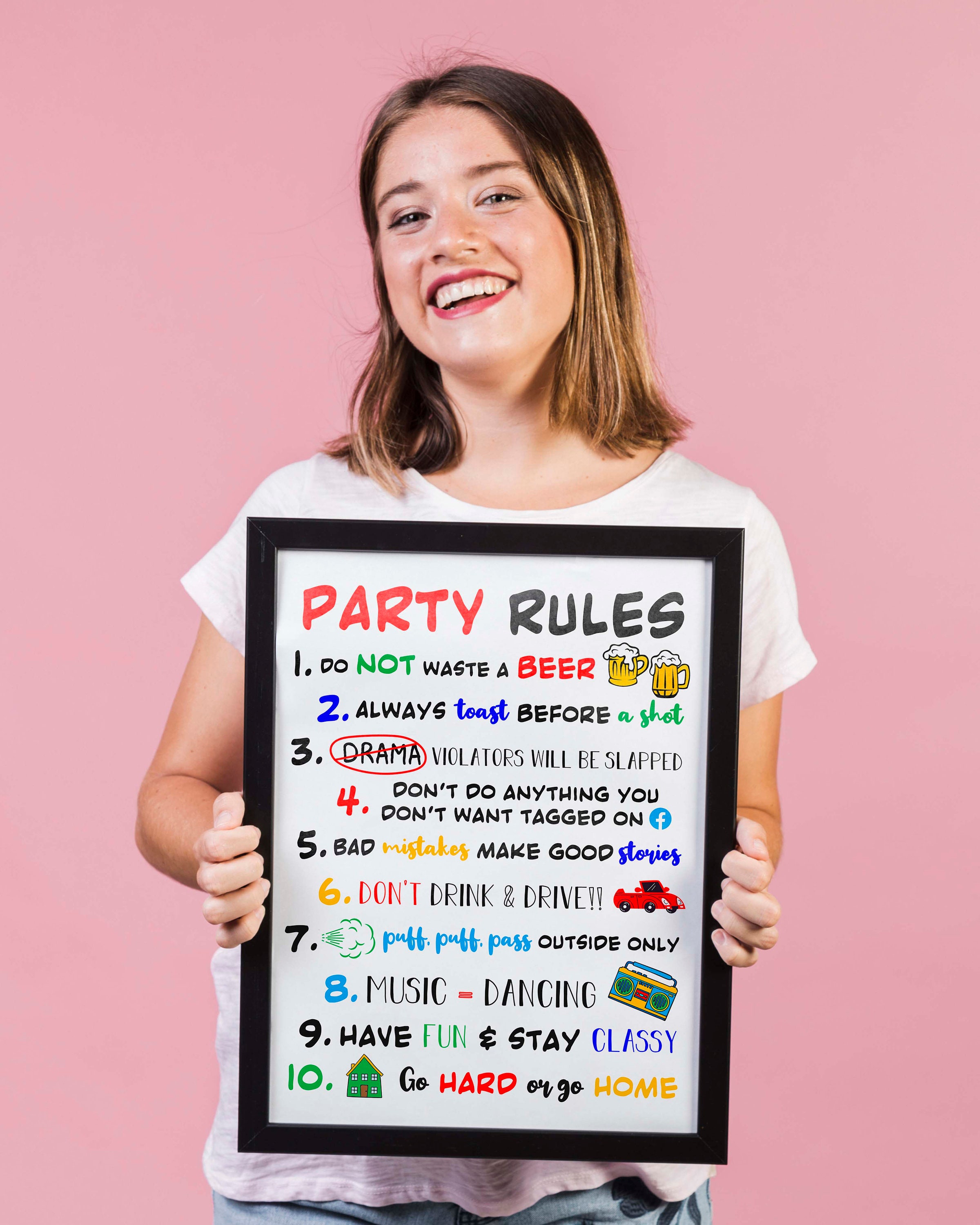 Cartel imprimible de reglas divertidas de la fiesta - Etsy México