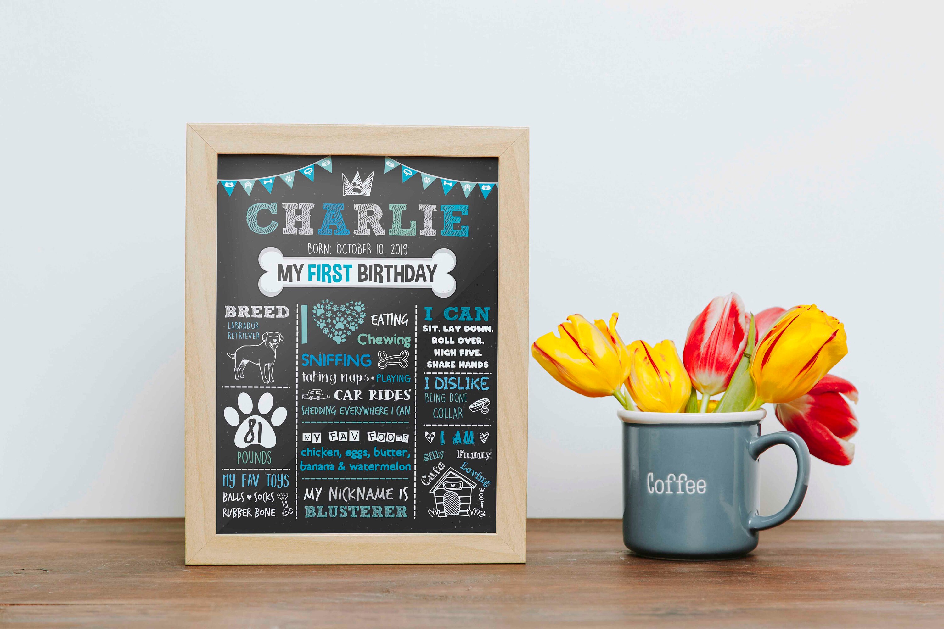 Dog Birthday Chalkboard Sign Dog Party Pet 1st Birthday | Etsy Canada