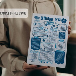 Class of 2025 Fun Facts Sign, Year 2025 Blue Newspaper, Back in 2025 in ...