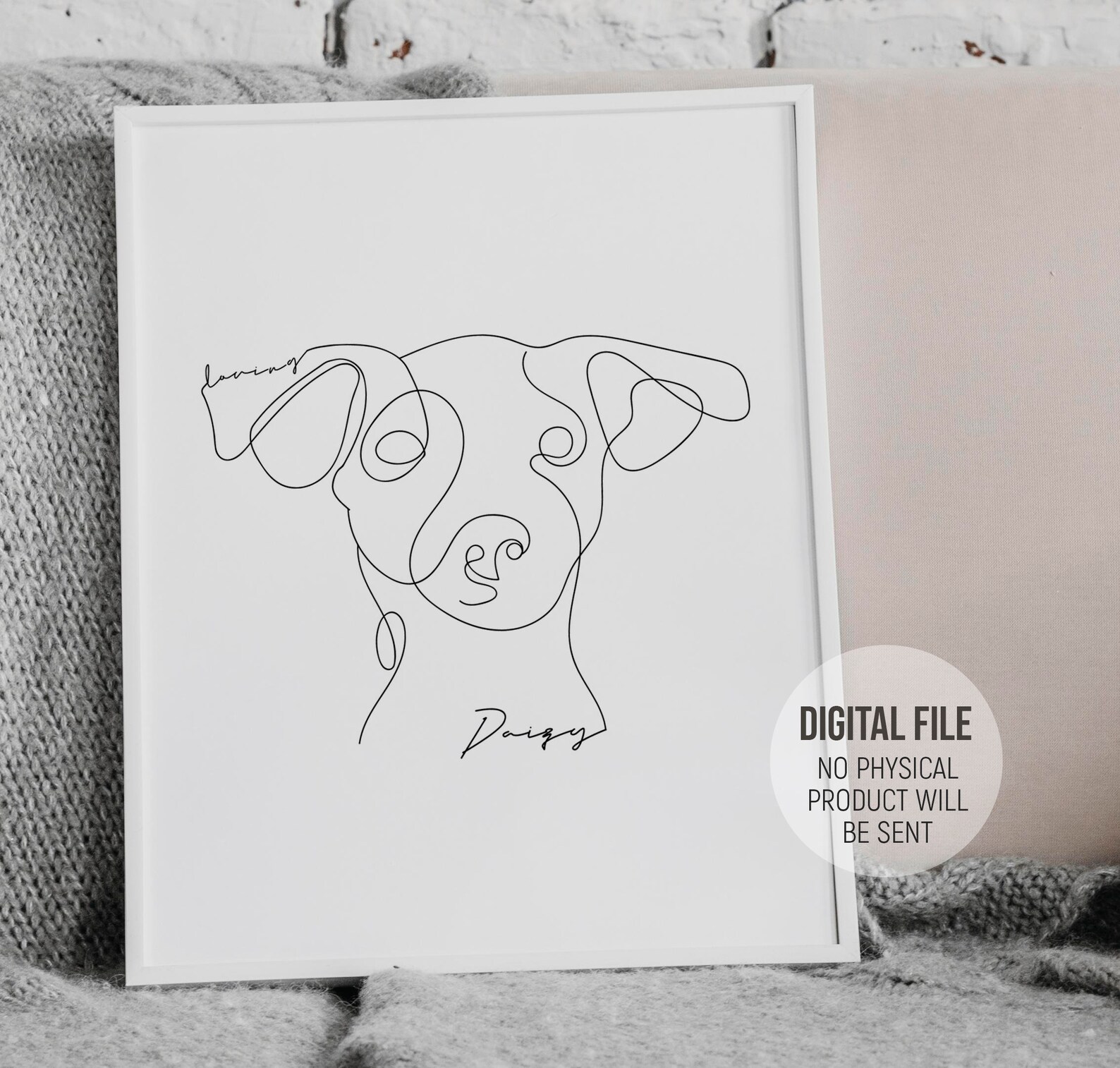 Line Pet Portrait Dog Portrait Custom From Photo Dog Lover | Etsy