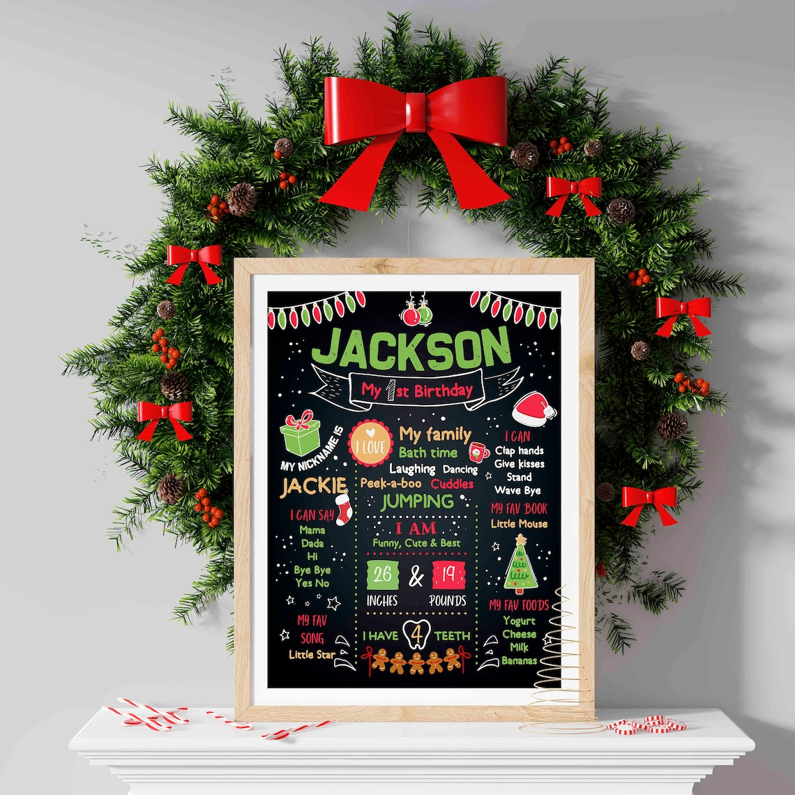 1st Birthday Boy / Girl Christmas Theme Party Decoration - Etsy