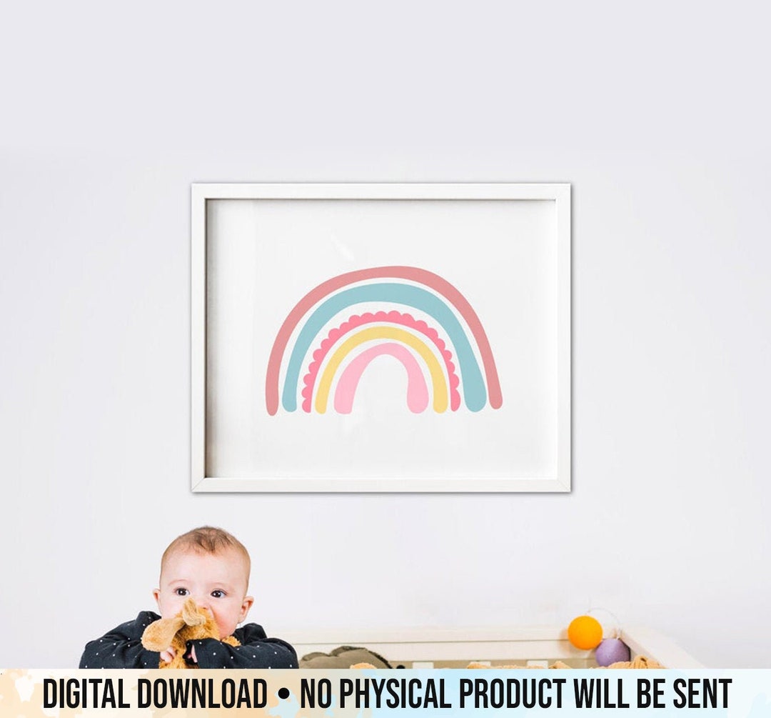 Rainbow Print, Girls Bedroom Decor, Rainbow Poster, Pink, Turquoise ...