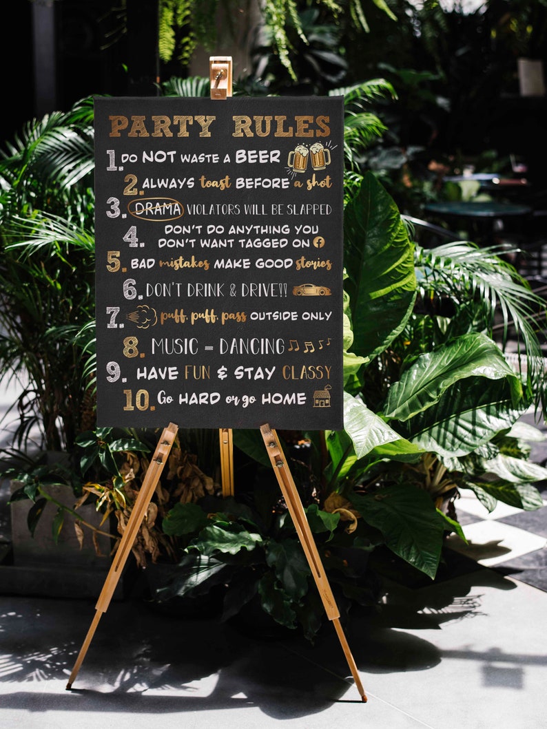 Printable Birthday Decorations Cheers and Beers Party Rules - Etsy