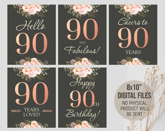 90th Birthday Sign Set, Digital Printable Download - Etsy