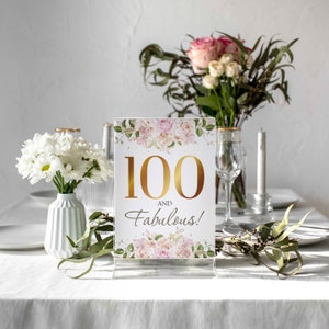 Happy 100th Birthday Signs, Party Decorations for Women, Cheers to 100 ...