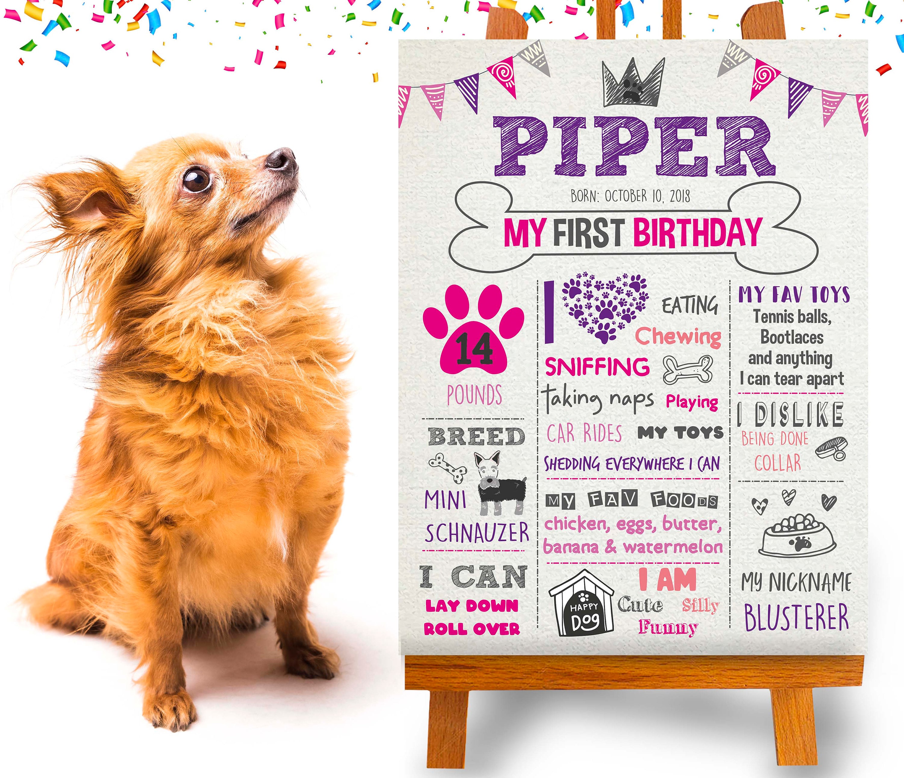 Dog Birthday Chalkboard Pet 1st Birthday Puppy Dog Party | Etsy