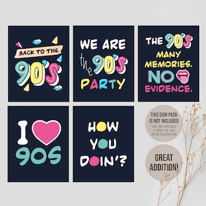 90s Theme Party Decorations, Back to the 1990s Fun Facts Poster ...