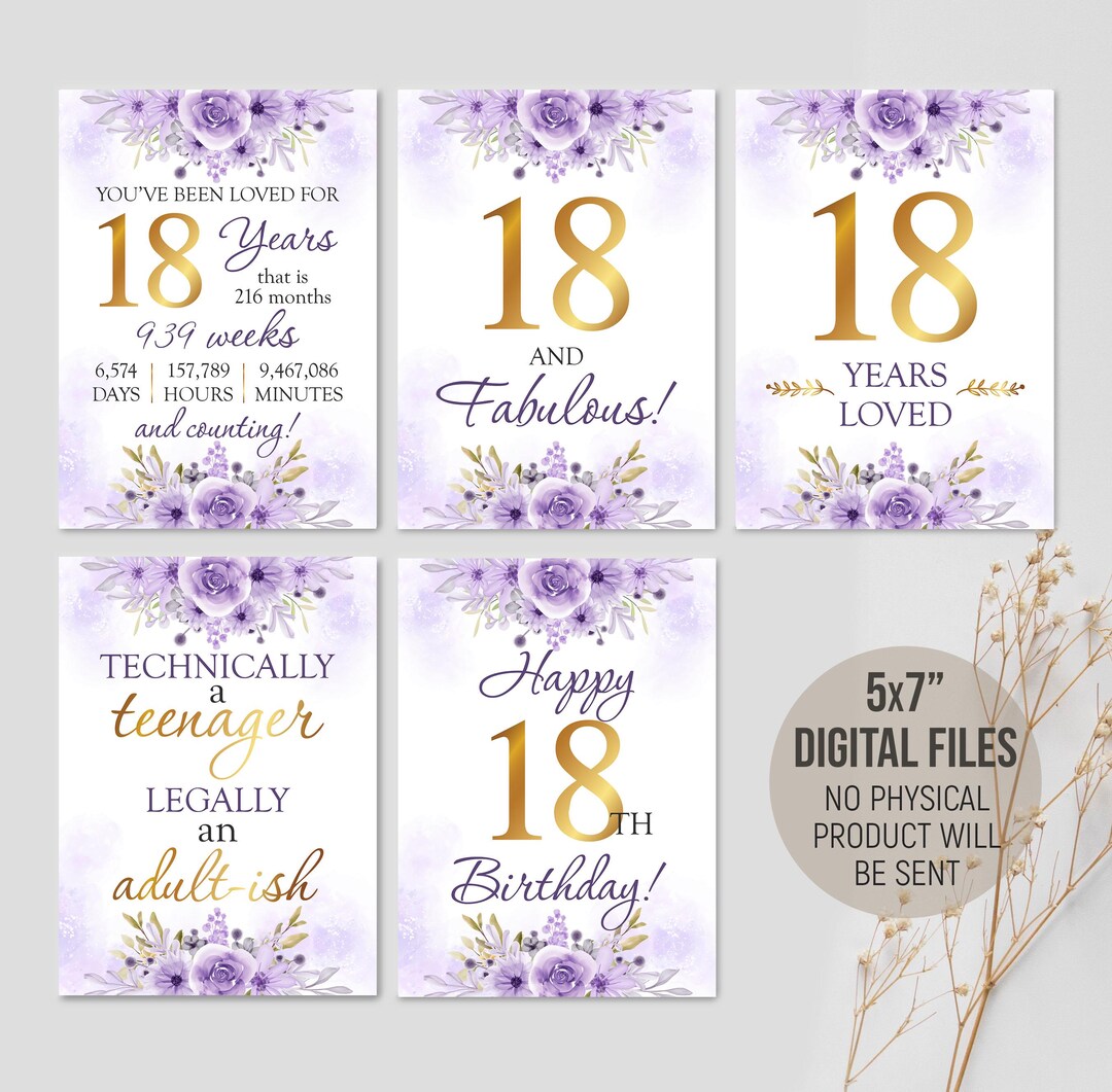 18th Birthday Signs, Party Decorations for Her, Cheers to 18 Years Set ...