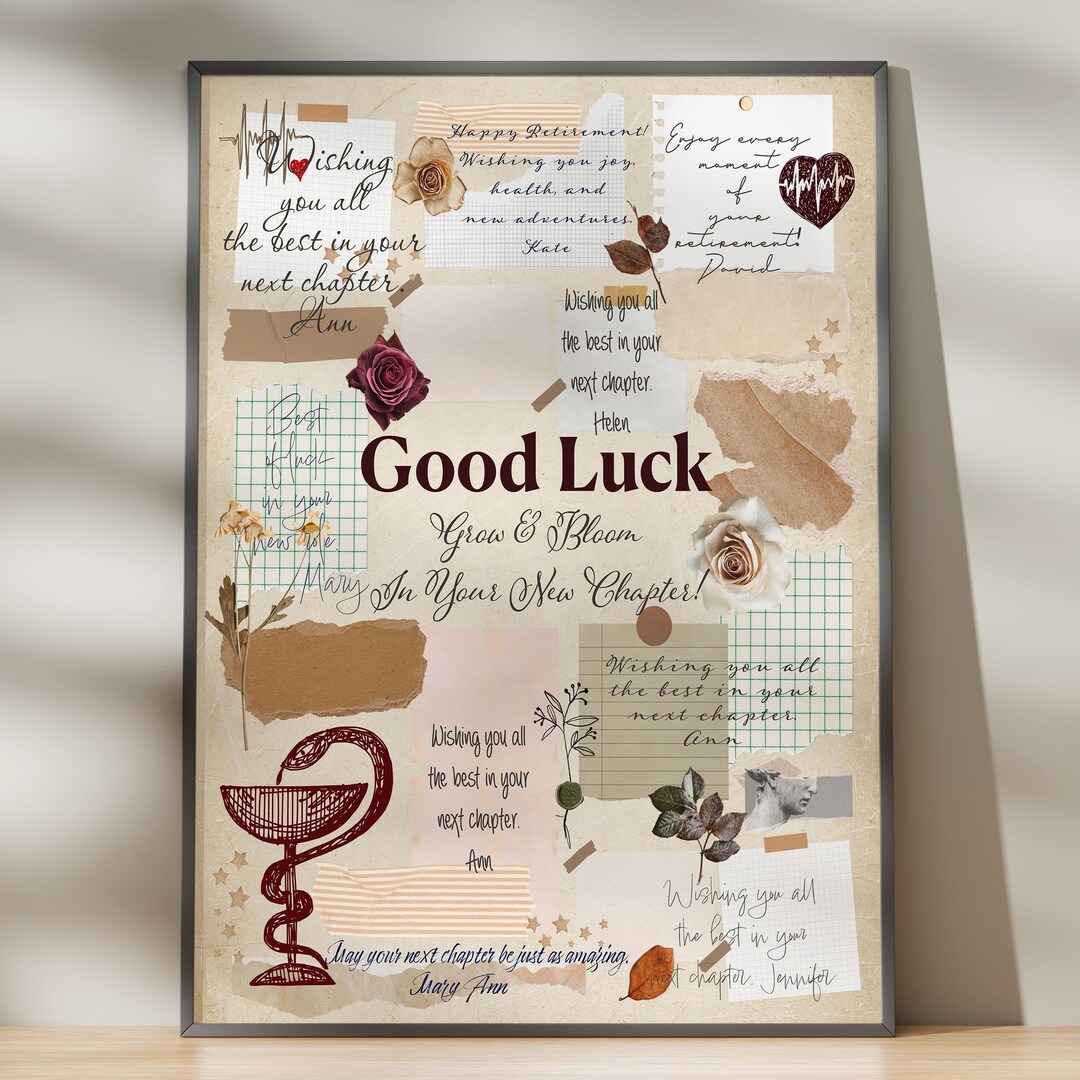 Farewell Wishes Poster for Doctor or Nurse, Retirement Gift, Digital ...
