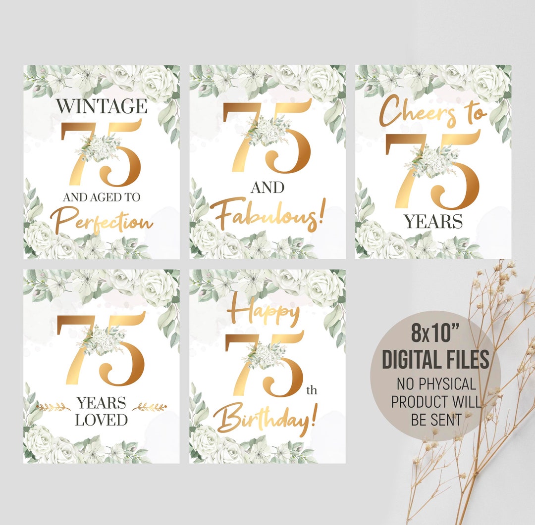 75th Birthday Party Signs for Her 75th Milestone Decorations - Etsy