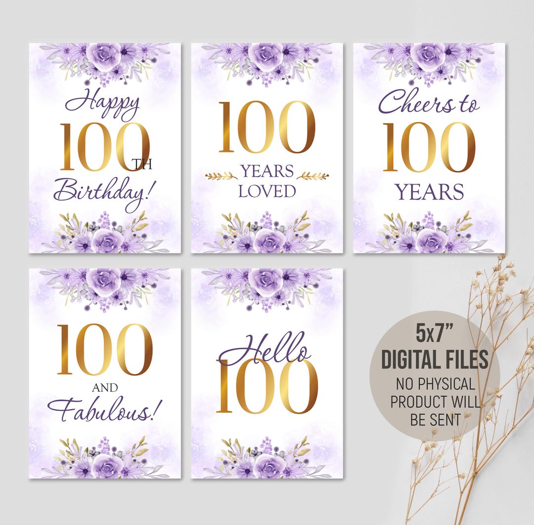 100th Birthday Signs, Party Decorations for Her, Cheers to 100 Years ...
