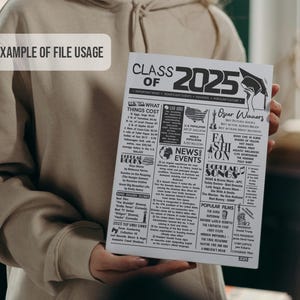Class of 2025 Fun Facts Newspaper, Graduation 2025 Party Decoration ...