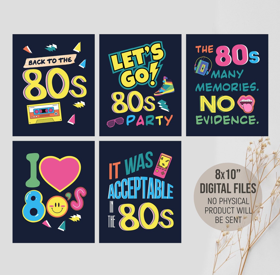 80s Theme Birthday Decorations, Back to the 1980s Funny Sign, 80s ...