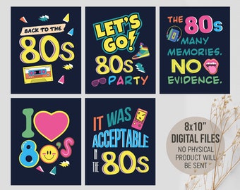 80s Theme Party Decorations, Back to the 1980s Fun Sign, 40th Birthday ...
