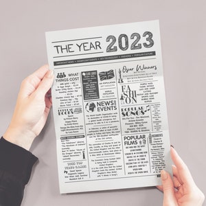 UK the Year 2023 Time Capsule, Born in 2023 Sign, Fun Facts 2023 ...