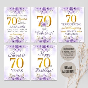 70th Birthday Purple & Gold Poster, Back in 1955 | 1956, Digital ...