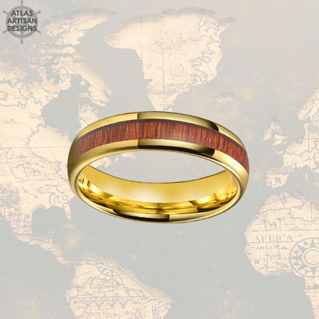 4mm Bourbon Barrel Ring Gold Wedding Bands Womens Ring 14K Gold Ring ...