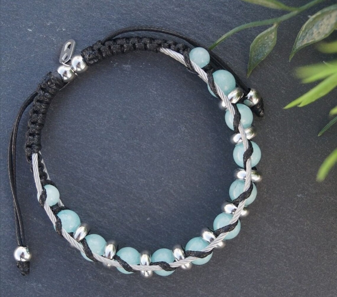 Turquoise Beaded Adjustable Bracelet | Natural Turquoise Bead Bracelet ...