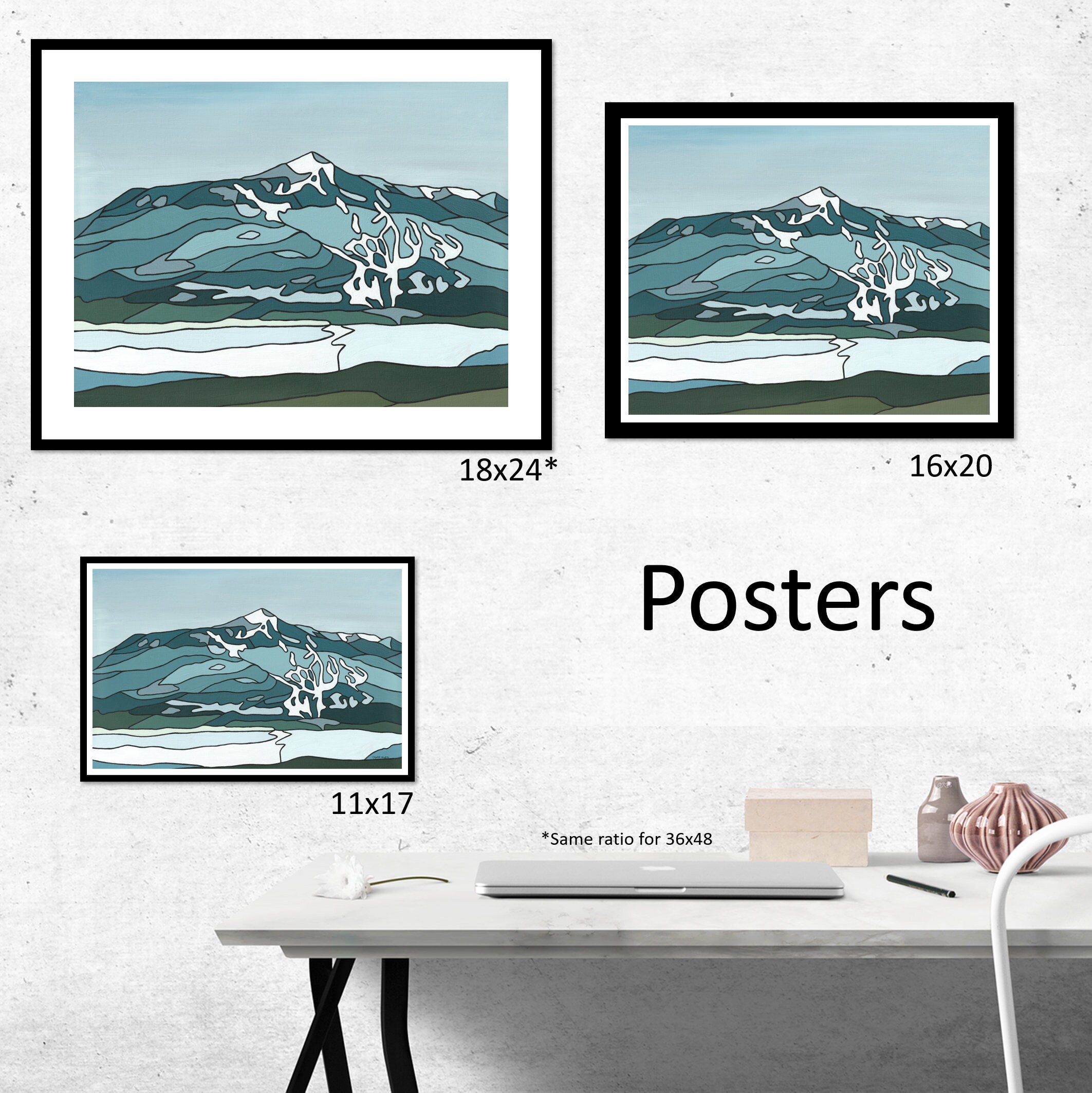 Mount Mackenzie (revelstoke Mountian Resort) Print: Minimalist ...