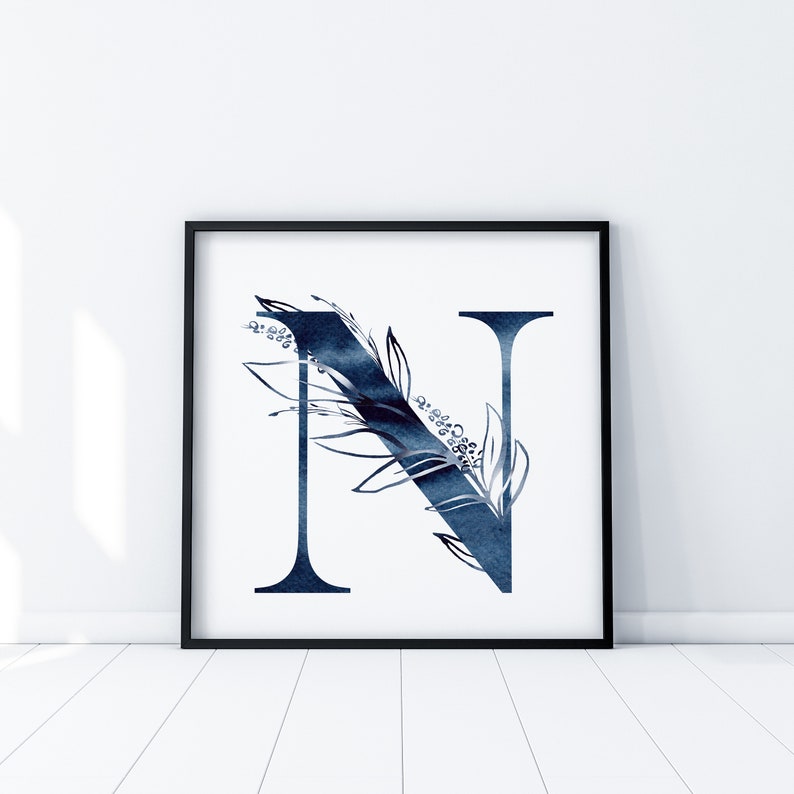 INDIGO Watercolor Alphabet Clipart Letters and | Etsy