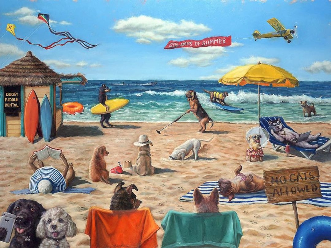 Dog Beach - Art Print - Etsy