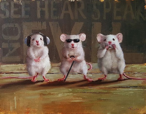 Three Wise Mice Art Print - Etsy