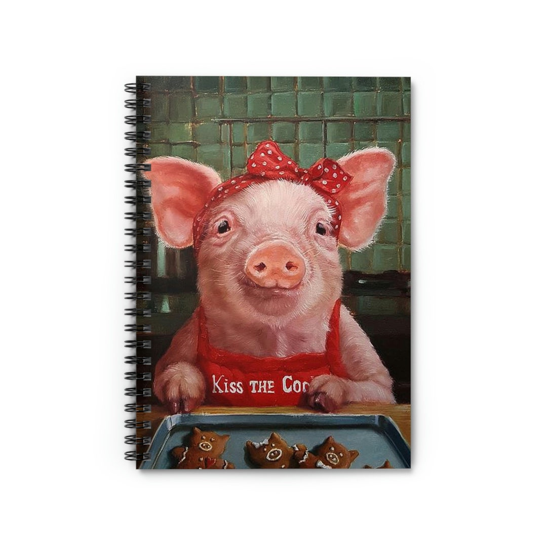 Gingerbread Pigs Spiral Notebook Ruled Line - Etsy