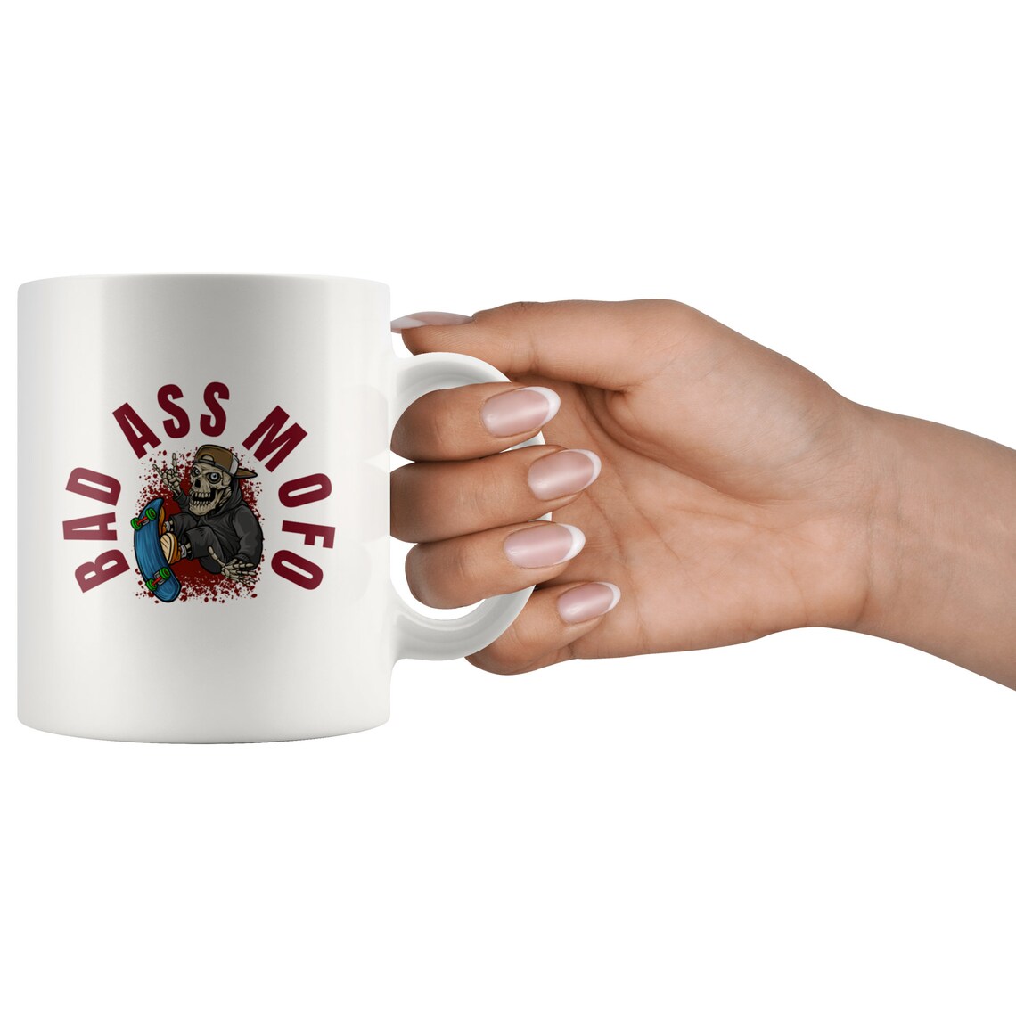 Bad Ass Mofo Skateboard Lover Coffee Mug Skateboard Skeleton Etsy