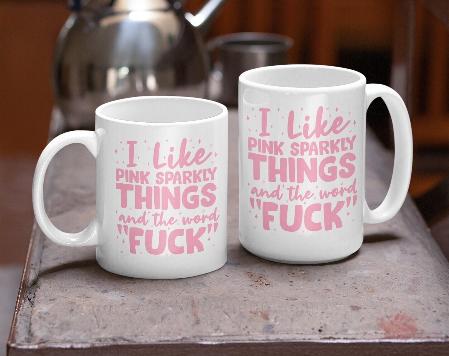 Pink Sparkly Things Funny Coffee Mug - F-bomb Ladies Mug - Etsy