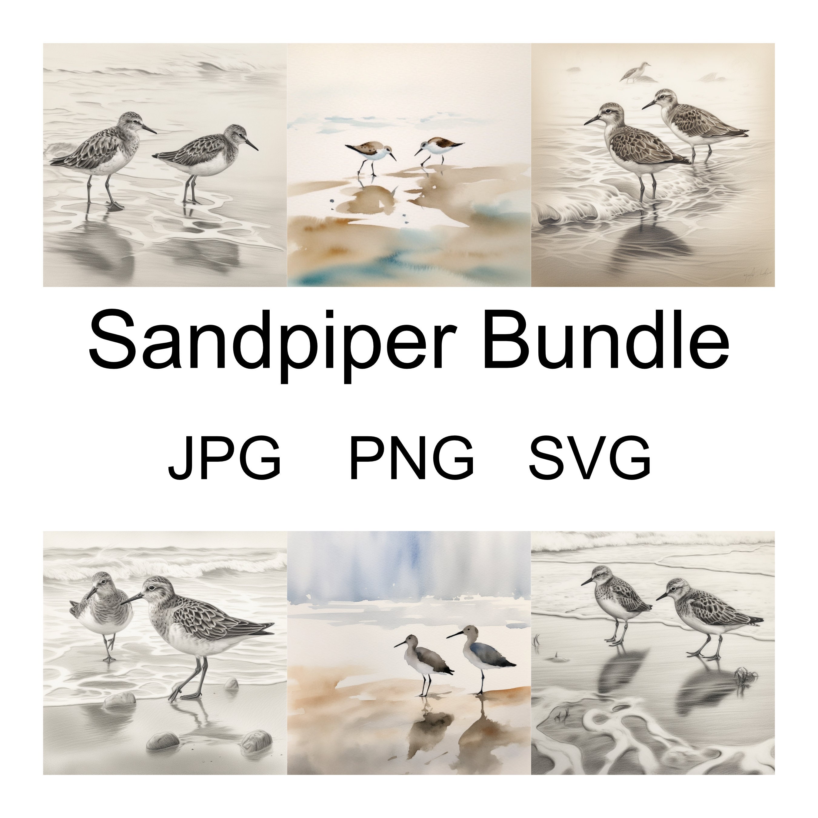 Sandpiper Digital Bundle - Sandpiper Digital Art Print Wall and ...