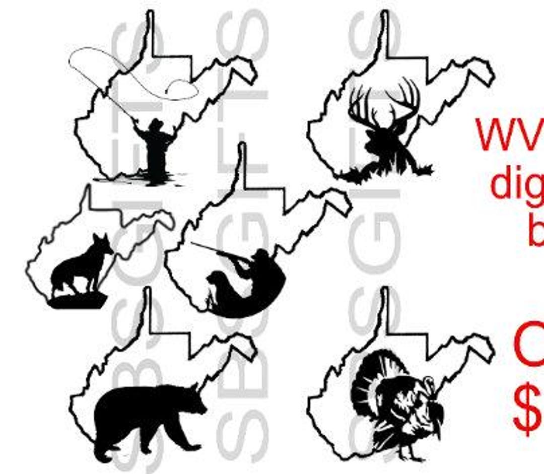 West Virginia Digital Hunting Series - Engrave on Glowforge - Etsy