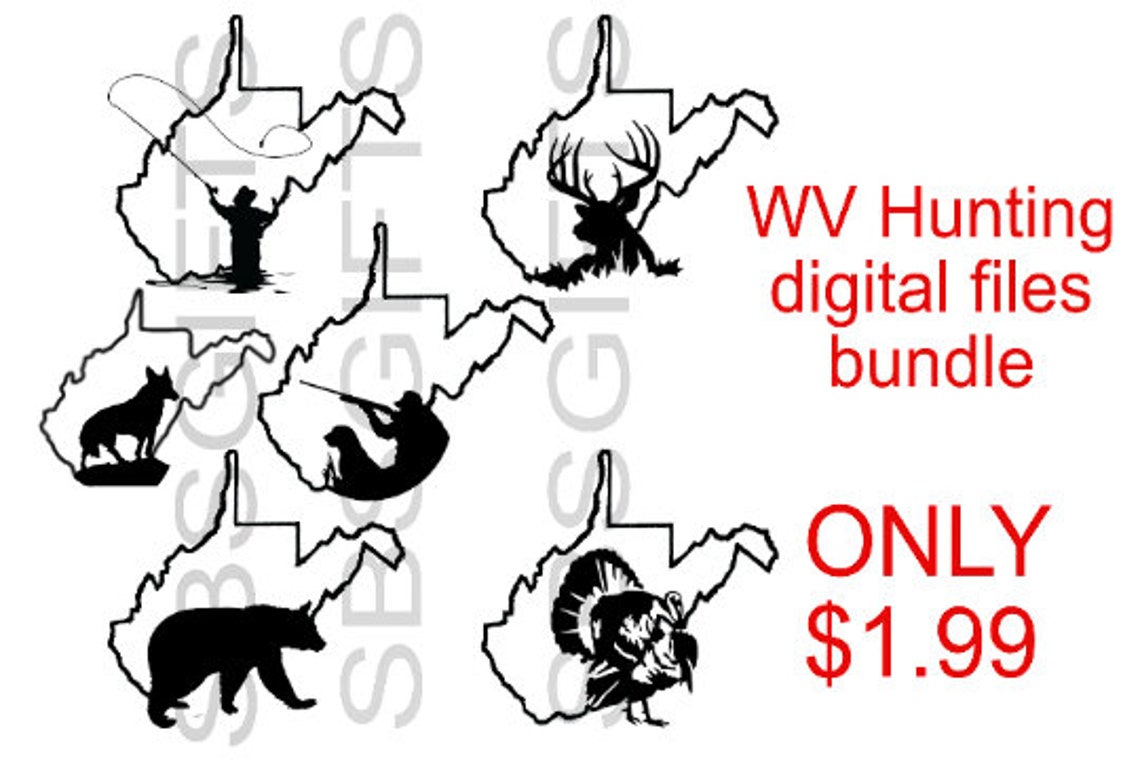 West Virginia Digital Hunting Series Engrave on Glowforge - Etsy