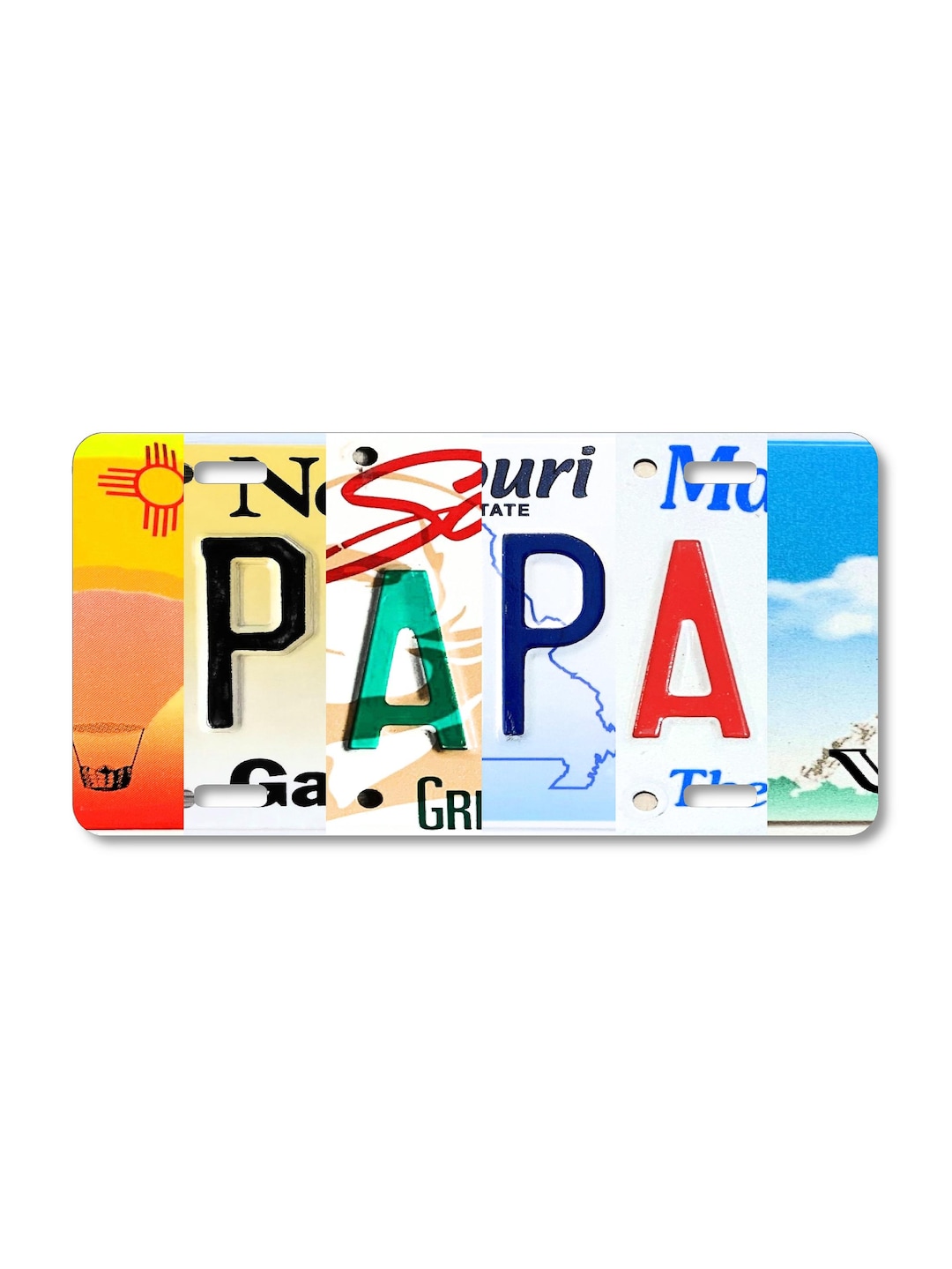 License Plate Art: PAPA, Aluminum Car Tag Gift for Dad - Etsy