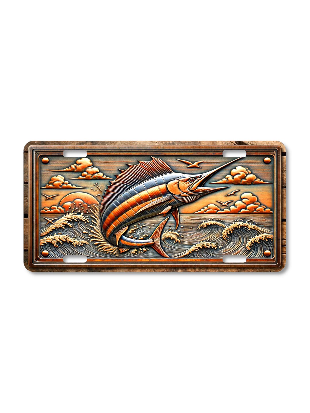 Majestic Marlin License Plate: Nautical Ocean Car Tag - Etsy