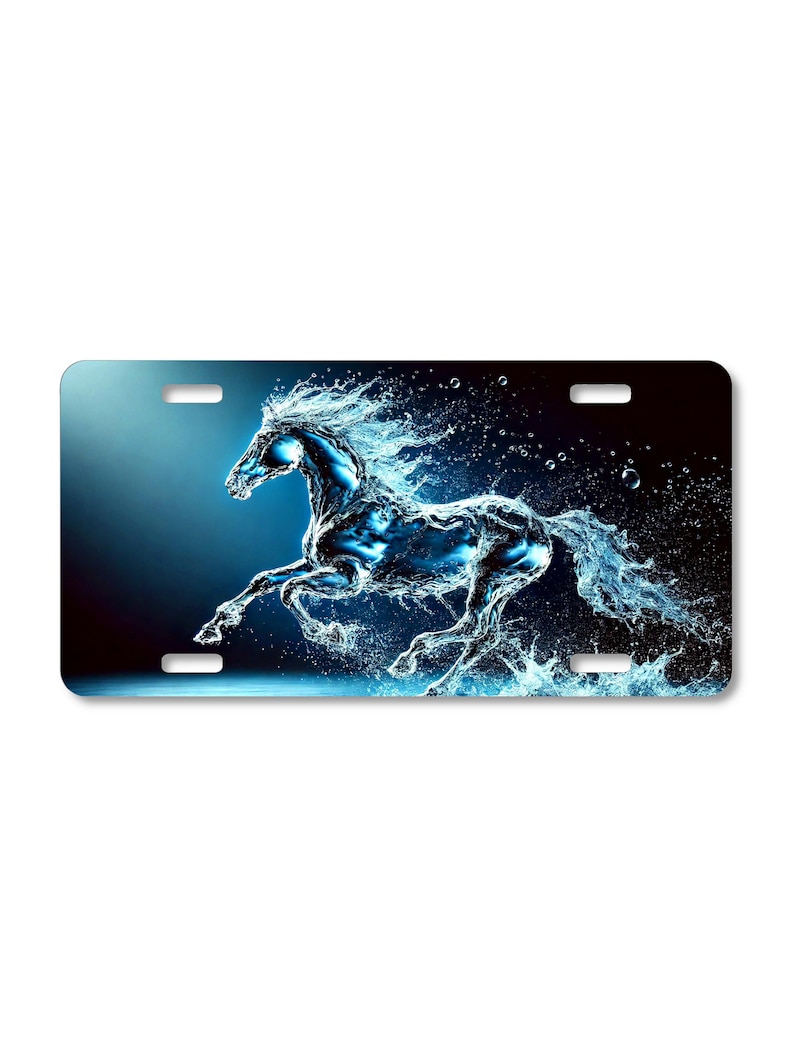 Majestic Water Horse Aluminum License Plate: Sublimation Print, USA ...