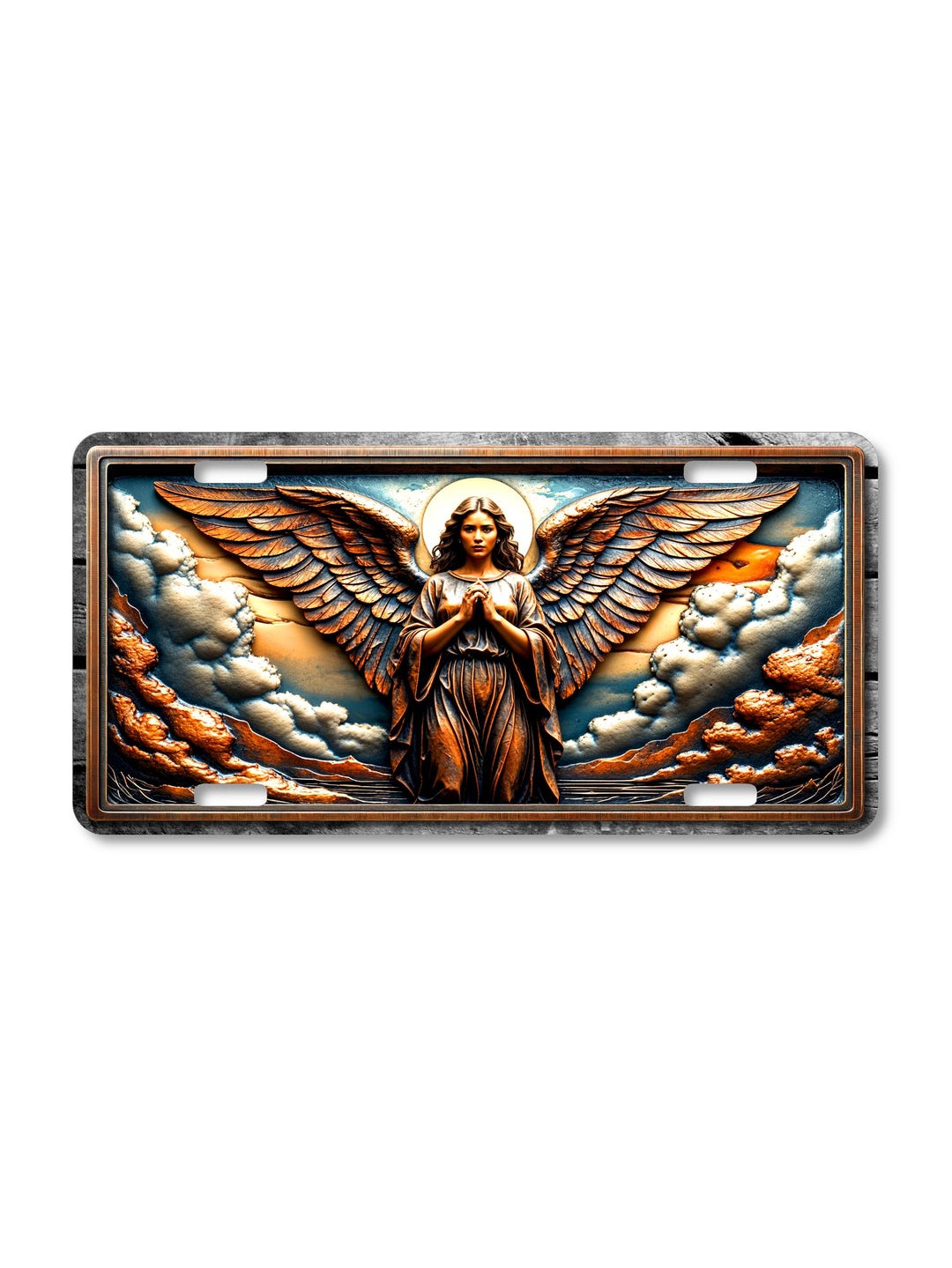 Bronze Angel License Plate: Winged Guardian Art - Memorial Gift - Etsy