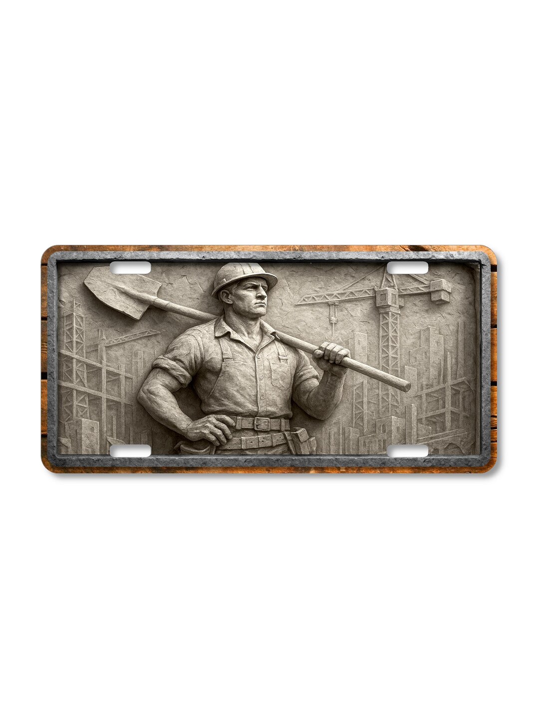 Construction Worker License Plate - Flat Sublimated Car Tag - Etsy