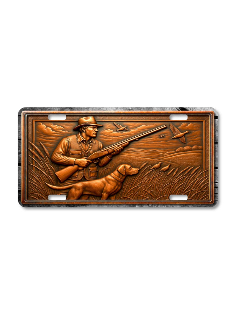 Rustic Upland Hunter License Plate: Bird Dog Metal-look Art Decor - Etsy